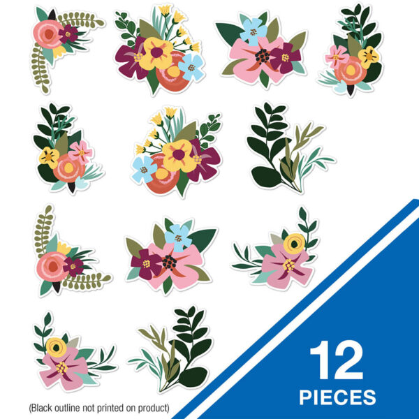 Grow Together Jumbo Flowers and Greenery Cut-Outs, 12 Per Pack, 3 Packs ...