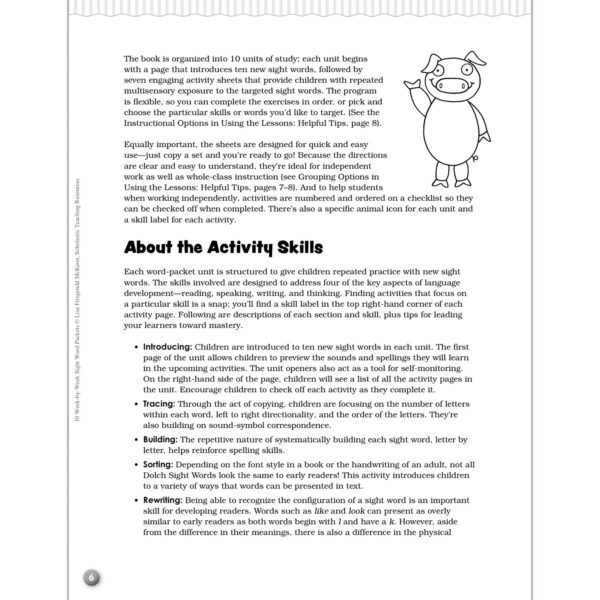 10 Week-by-Week Sight Word Packets Book – Sharper Production Line