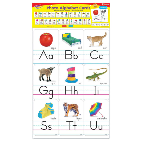 Photo Alphabet Cards Zaner-Bloser Manuscript Bulletin Board Set ...