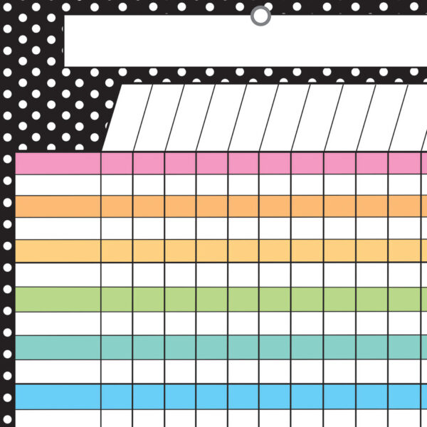 Smart Poly Chart, 13″ x 19″, B&W Polka Dots Incentive, w-Grommet, Pack ...